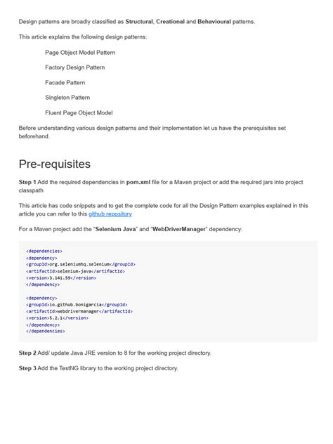 Design Patterns In Automation Framework Pdf Class Computer Programming Method Computer