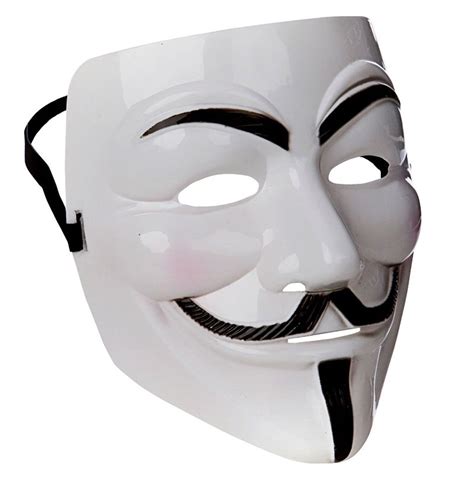 4 X WHITE ANONYMOUS HACKER PROTEST GUY FAWKES HALLOWEEN FANCY DRESS ...
