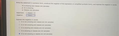 Solved Write The Statement In Symbolic Form Construct The Chegg