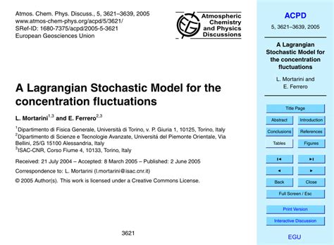 pdf a lagrangian stochastic model for the concentration fluctuations