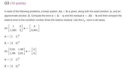 Solved Q3 10 Points In Each Of The Following Problems A Chegg Com