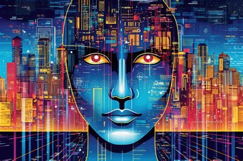 Facial Recognition And Artificial Intelligence Generative Ai Stock Illustration Illustration