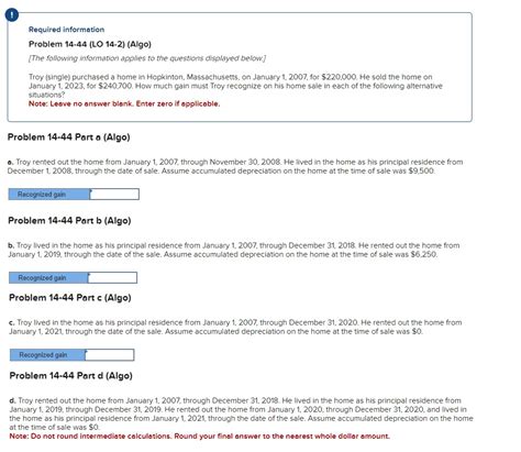 Solved Required InformationProblem LO Chegg Com
