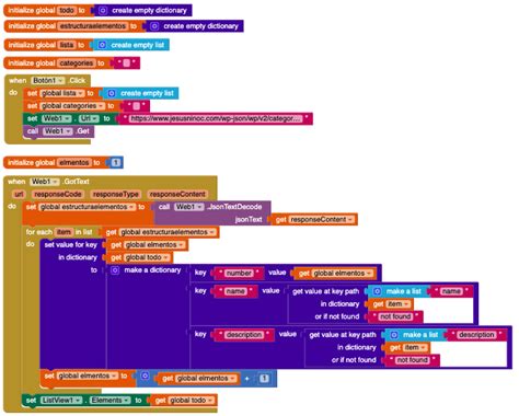 Crear Una Aplicación En App Inventor Que Obtiene Información En Formato Json De Las Categorías
