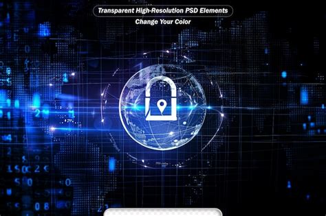 Premium Psd Cybersecurity And Global Communication Secure Data Network