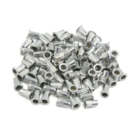 90 Pcs M5 304 Stainless Steel Thread Flat Head Rivet Nut Nutserts Tanga