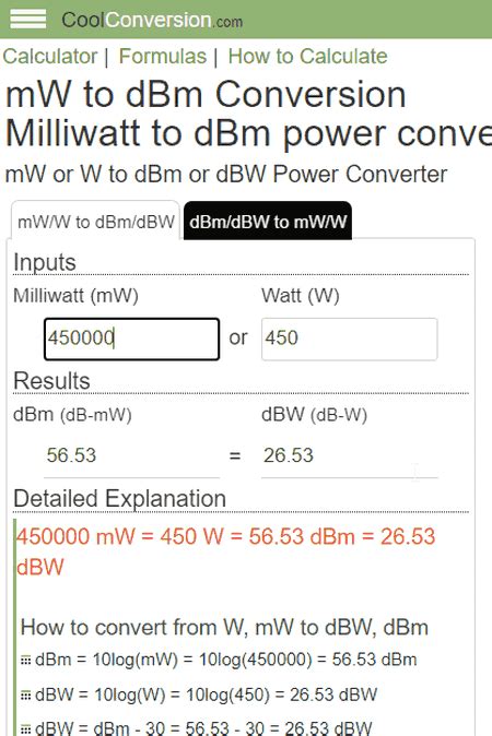 16 Best Free Online Watts To Dbm Calculator Websites