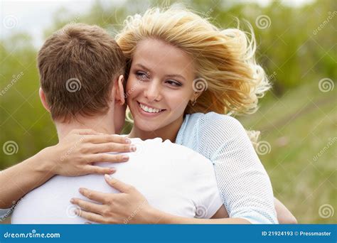 Embrace Stock Image Image Of Adult Cheerful Blonde