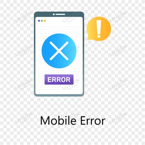 모 바 일 오류 아이콘 이 표 시 된 스마트 폰 느낌표 Png 일러스트 무료 다운로드 Lovepik