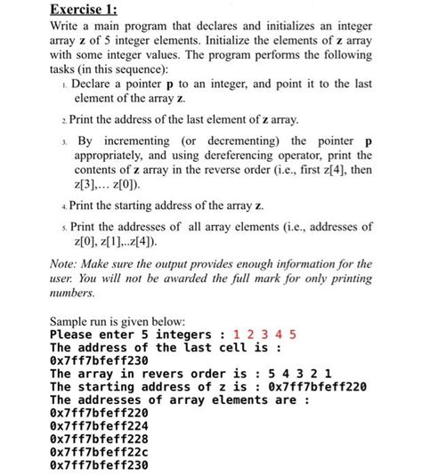 Solved Exercise 1 Write A Main Program That Declares And