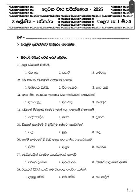 පිපෙන කැකුළු 3 ශ්‍රේණියේ දරුවන්ට 2 වන වාර ඇගයීමට පෙර Facebook