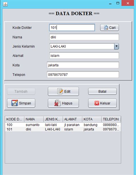 Aplikasi Rumah Sakit Menggunakan Java Netbeans Dan Mysql Crud
