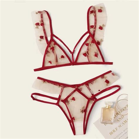 섹시한 란제리 레이스 자수 속옷 여성 G string 브래지어 세트 포르노 투명 옷 Нижнее Белье Женское AliExpress