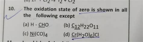 The Oxidation State Of Zero Is Shown In All The Following Except Filo