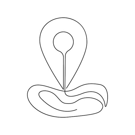 Premium Vector Oneline Location Pointers Drawing And Continuous Singleoutlines Location Pin
