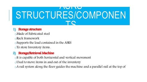 Automatic Storage Retrieval System Asrs