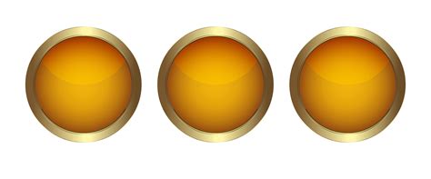 Golden 3 Circle Buttons Vector For Ui Buttons Luxury Button Design Gold Circle Dark Button
