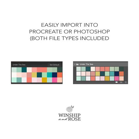 Procreate Color Palette Color Swatches Procreate Tools IPad Tools Photoshop Swatches Set Of