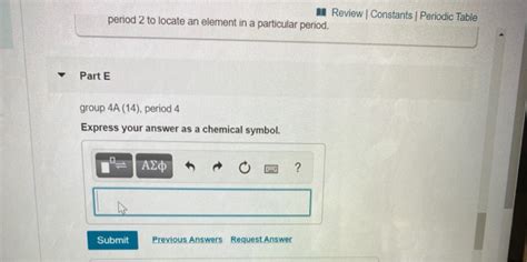 Solved A Review Constants Periodic Table Period To Locate Chegg Com