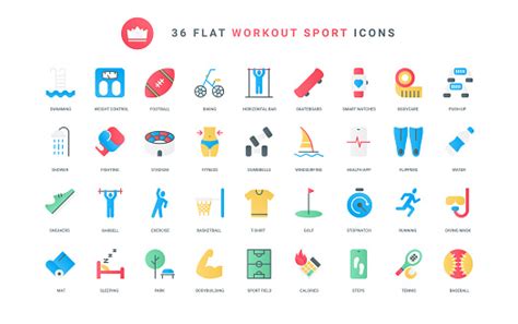 스포츠 운동 트렌디한 플랫 아이콘 세트 피트니스 운동 및 요가를 위한 체육관 장비 신발 가냘픈에 대한 스톡 벡터 아트 및 기타
