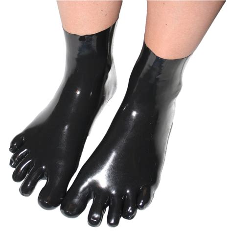 Rubberfashion Sexy Latex Toe Socks Short Toe Socks Ankle Long Latex Stockings For Women And Men
