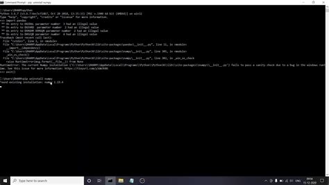 solution the current numpy installation fails to pass a sanity check