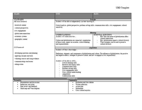 Ubd Template 3 Pdf