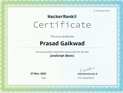 prasad gaikwad on linkedin javascript hackerrankcertified