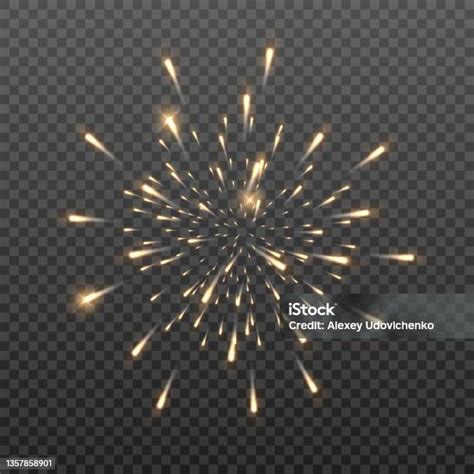 Kembang Api Dengan Percikan Api Yang Bersinar Terang Ledakan Kembang Api Terang Terisolasi Di