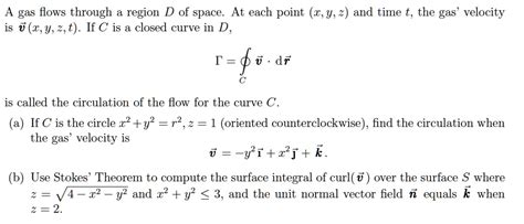 a gas flows through region d of space at each point y 2 and time t the