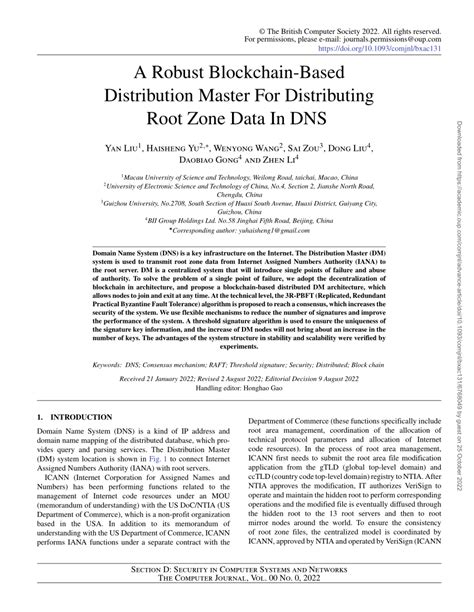 Pdf A Robust Blockchain Based Distribution Master For Distributing