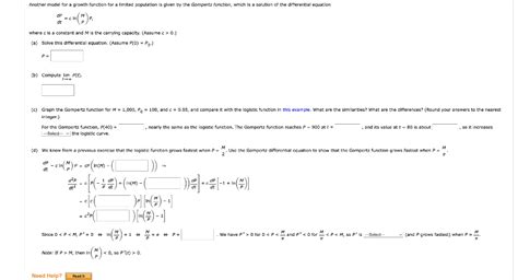 Solved Where C Is A Constant And M Is The Carrying Capacty Chegg Com