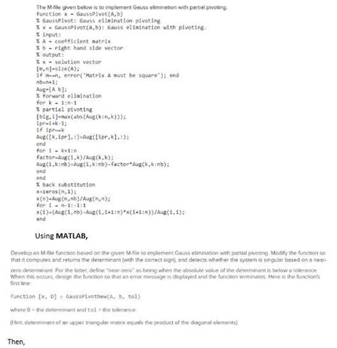 solved the m ile given below is to implement gauss