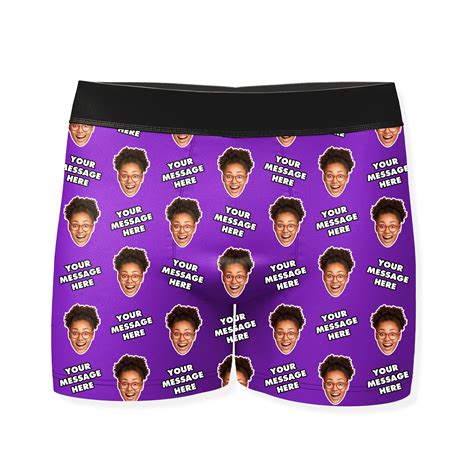 Your Personalised Message And Face Boxers Personalised Underwear