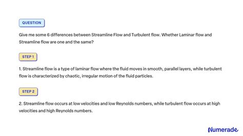 Solved Give Me Some 6 Differences Between Streamline Flow And