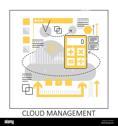 Cloud Data Management Cloud Computing Service Keep Information Vector Illustration Stock