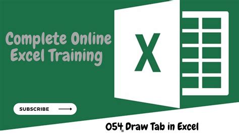 054 Draw Tab In Excel Excel Exceltutorial Youtube
