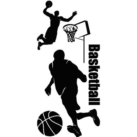 Stickers Avec Des Joueurs De Basket Ball La Balle Et Le Panier
