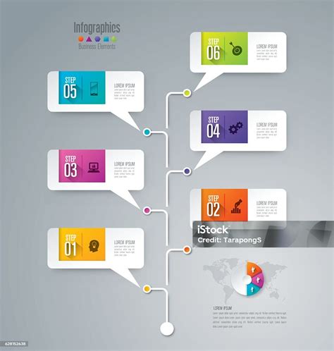 회사연혁 인포그래픽 디자인식 벡터 및 비즈니스 아이콘 6에 대한 스톡 벡터 아트 및 기타 이미지 6 인포그래픽 세로 구도 Istock