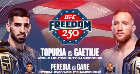 Topuria Vs Gaethje Pereira Vs Gane Headline Ufc Freedom 250 Mma News