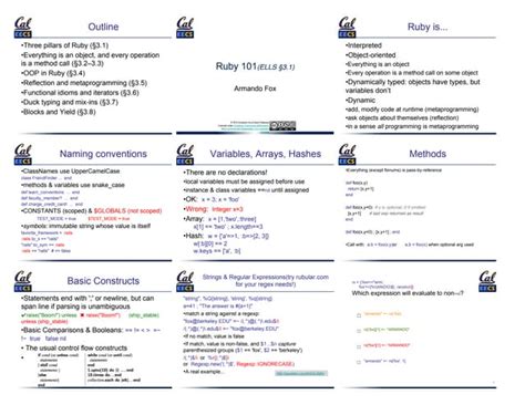 Cs169 Uc Berkeley Armando Fox Ruby Basics Pdf