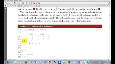 R Programming Week 4 Part 5 Matrix Subscripting And Using Byrow Youtube
