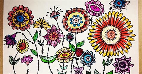 A Garden Of Sharpie Doodle Flowers Oc Imgur