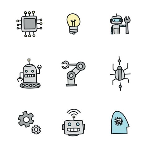 Robot Doodle Free Vector Art 64 Free Downloads