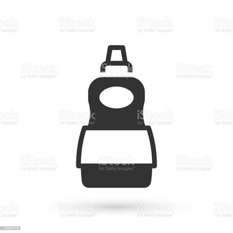 흰색 배경에 격리 된 회색 식기 세척 액상 병 아이콘 설거지용 액체 세제 벡터 가사 집안일에 대한 스톡 벡터 아트 및 기타 이미지 가사 집안일 가정 생활 가정 주방