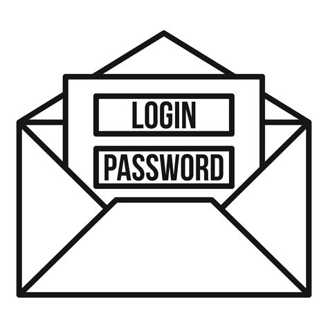 Email Login Password Icon Outline Style 14622181 Vector Art At Vecteezy