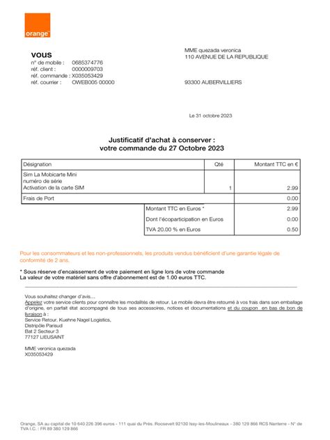 Justificatif Dachat Pdf