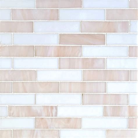 Brick Coral And Pearl 1x4 Lava Glass Mosaic