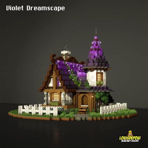 Magical Purple Roof House In Minecraft