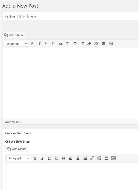Cfs Wysiwyg Field Displays Differently In Gutenberg · Issue 3302